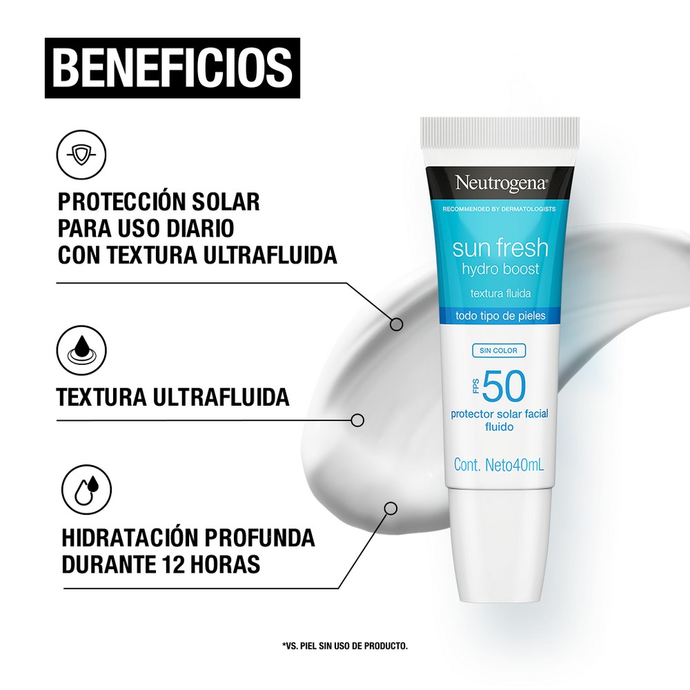 Sun Fresh Hydro Boost Sin Color FPS 50 40ml | Cruz Verde