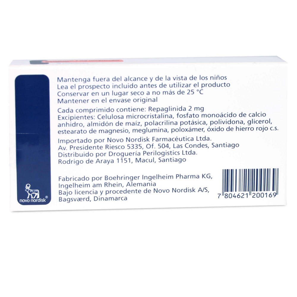 Novonorm Repaglinida 2 mg 30 Comprimidos | Cruz Verde