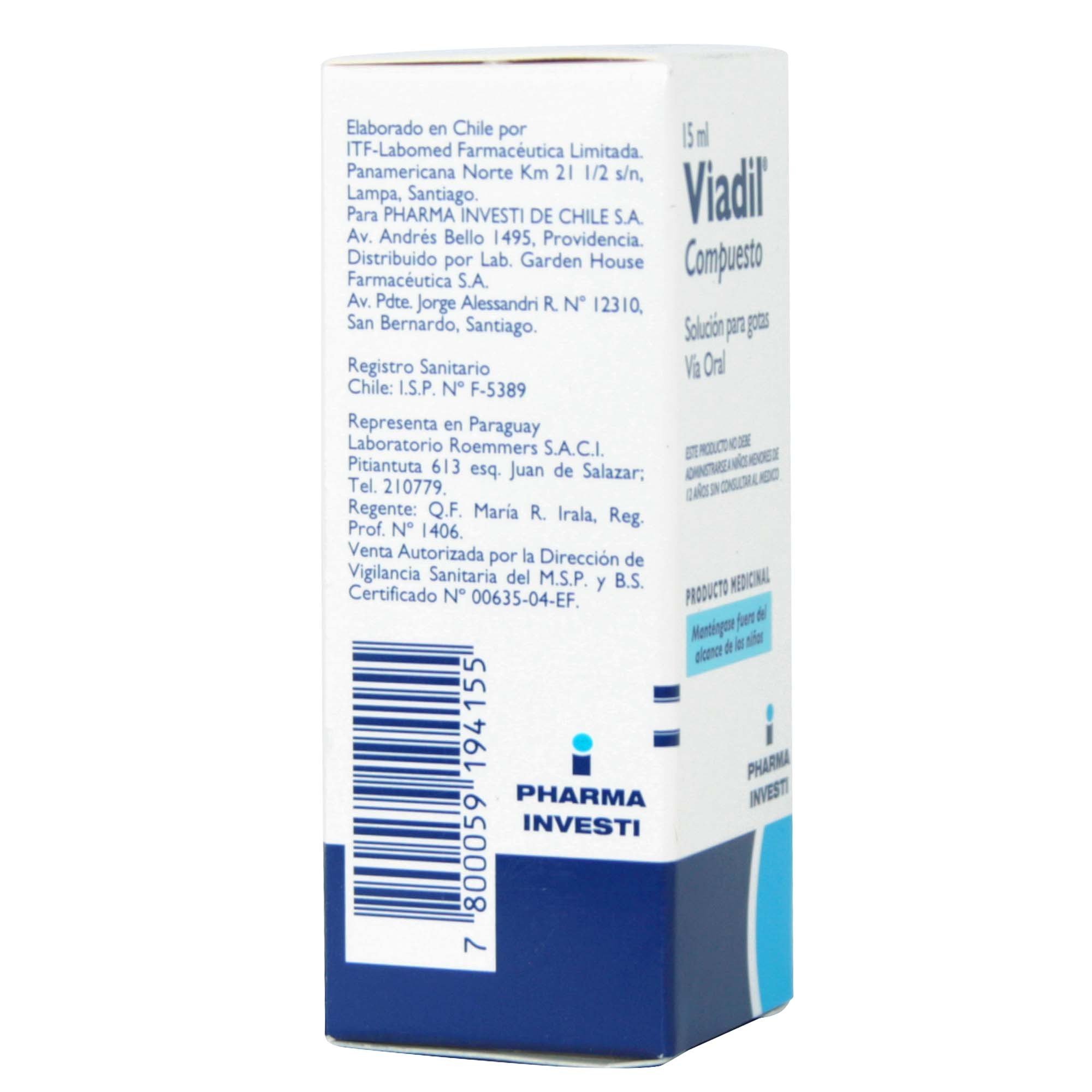 Viadil Compuesto Pargeverina 0,6 g /100 mL Gotas 15 mL | Cruz Verde