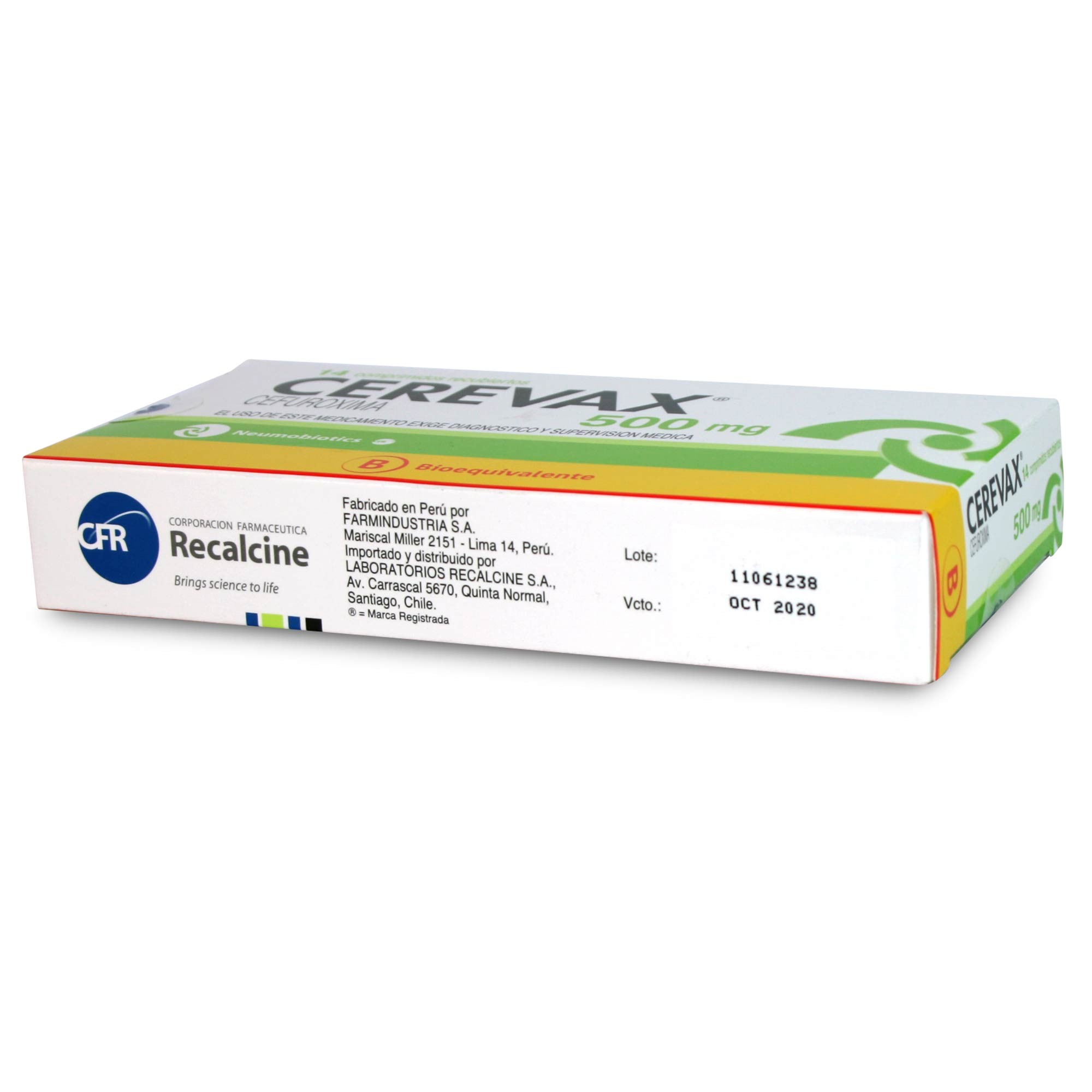 Cerevax Cefuroximo 500 mg 14 Comprimidos Recubierto | Cruz Verde