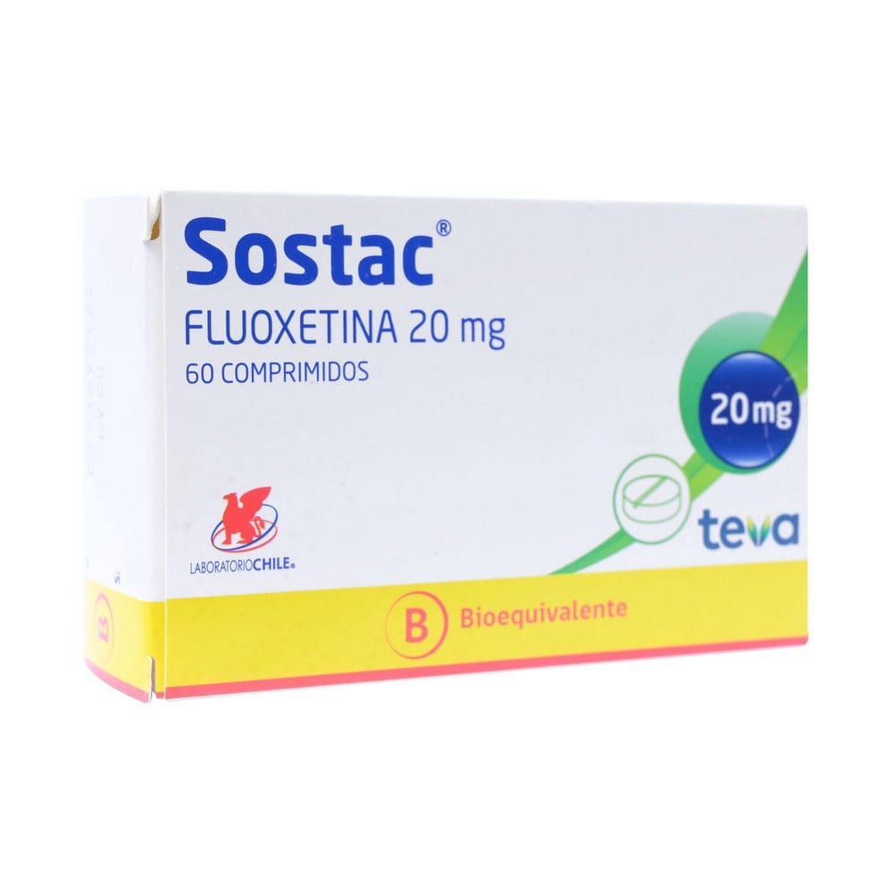 Sostac Fluoxetina 20 mg 60 Comprimidos | Cruz Verde