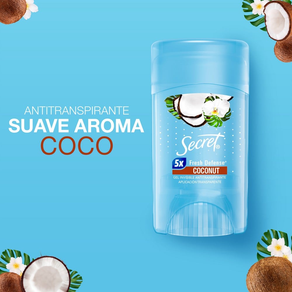 Antitranspirante en Gel Secret Coco 45G 2 Un | Cruz Verde
