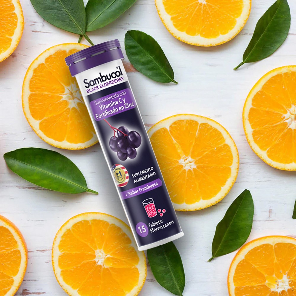 Sambucol Efervescente Vitamina C 60 mg Zinc 7,5 mg 15 Comprimidos ...