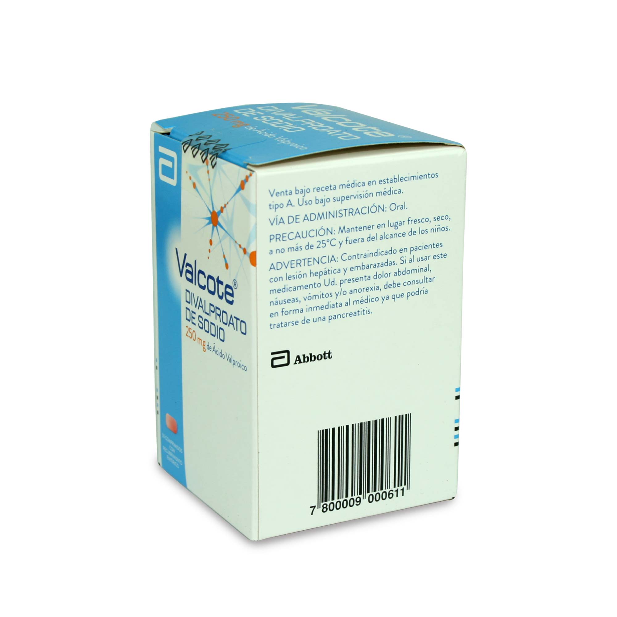 Valcote Acido Valproico 250 mg 50 Comprimidos | Cruz Verde