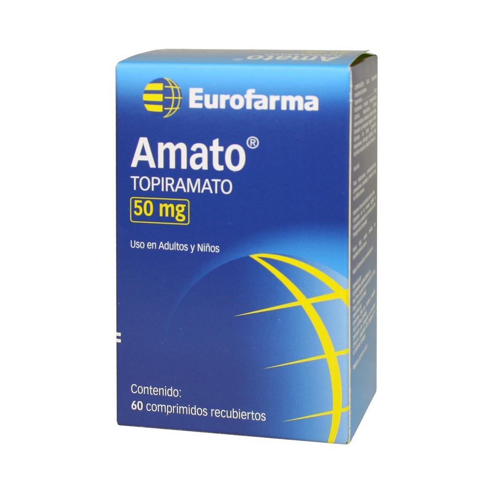 Amato (B) Topiramato 50mg 60 Comprimidos Recubiertos - Eurofarma ...