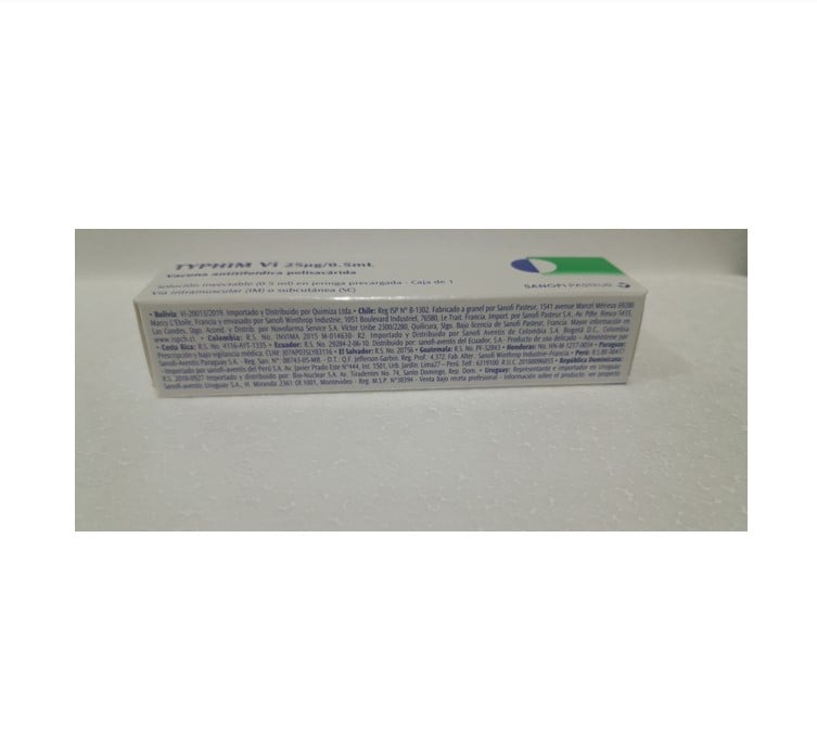 Typhim VI Salmonella Typhi 25 mcg 1 Ampolla | Cruz Verde