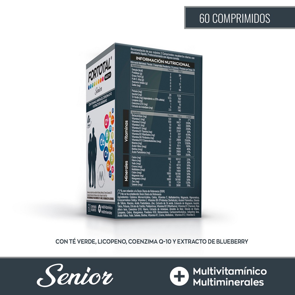 Fortotal Senior Multivitamínico Minerales Q-10 Arándanos 60 Comprimidos ...