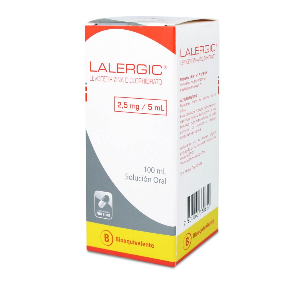 Lalergic Levocetirizina 2,5 mg / 5 mL Solución Oral 100 mL | Cruz Verde