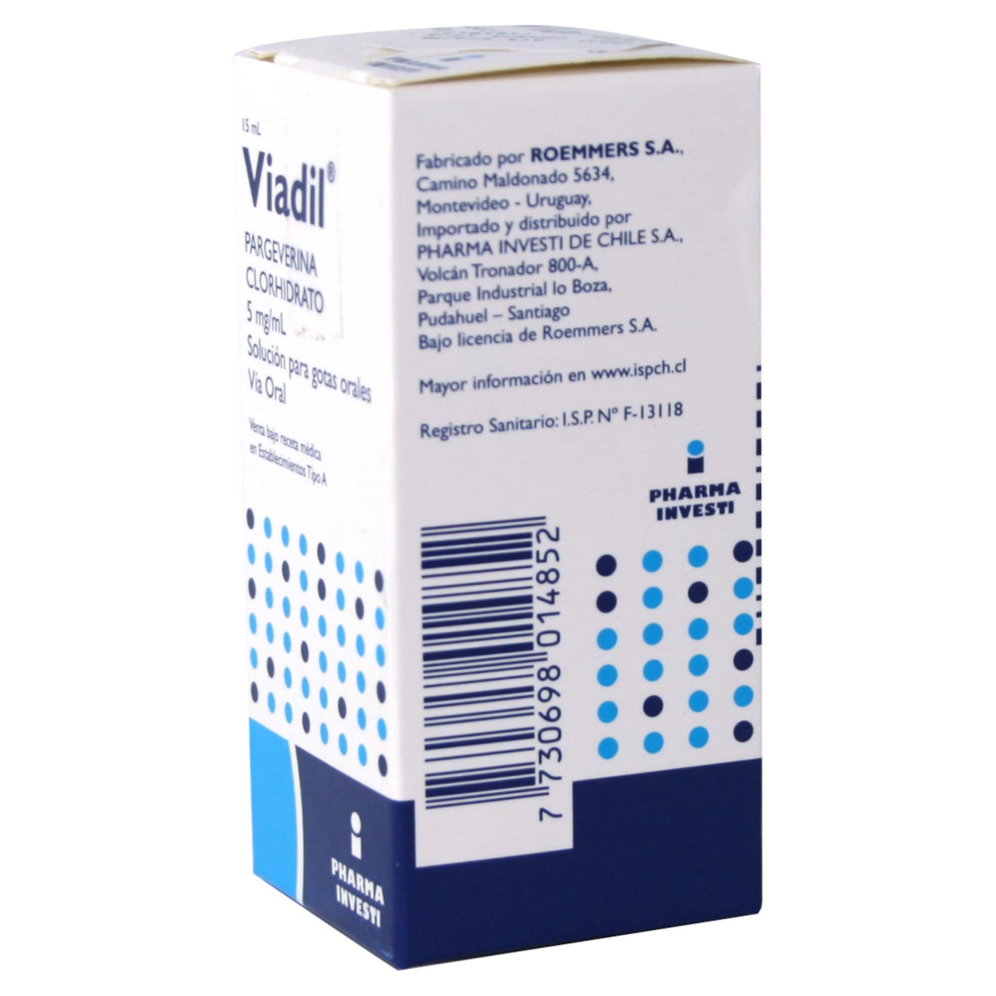Viadil Pargeverina 5 mg/ml Gotas 15 ml | Cruz Verde