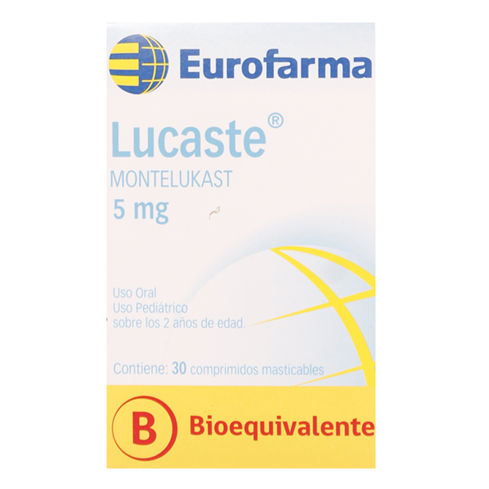 Lucaste Montelukast 5 mg 30 Comprimidos Masticable | Cruz Verde