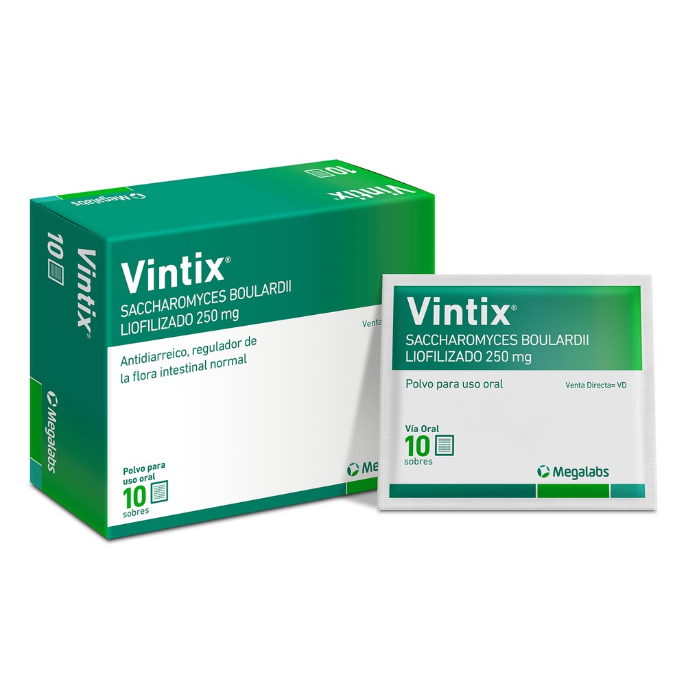 Vintix Saccharomyces Boulardii 250 mg Polvo para Uso Oral 10 Sobres ...