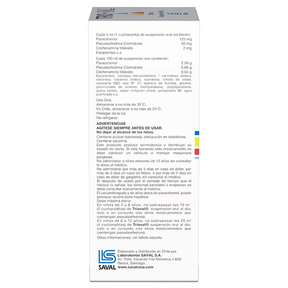 Trio-Val Pseudoefedrina 30 mg Suspensión Oral 100 mL | Cruz Verde