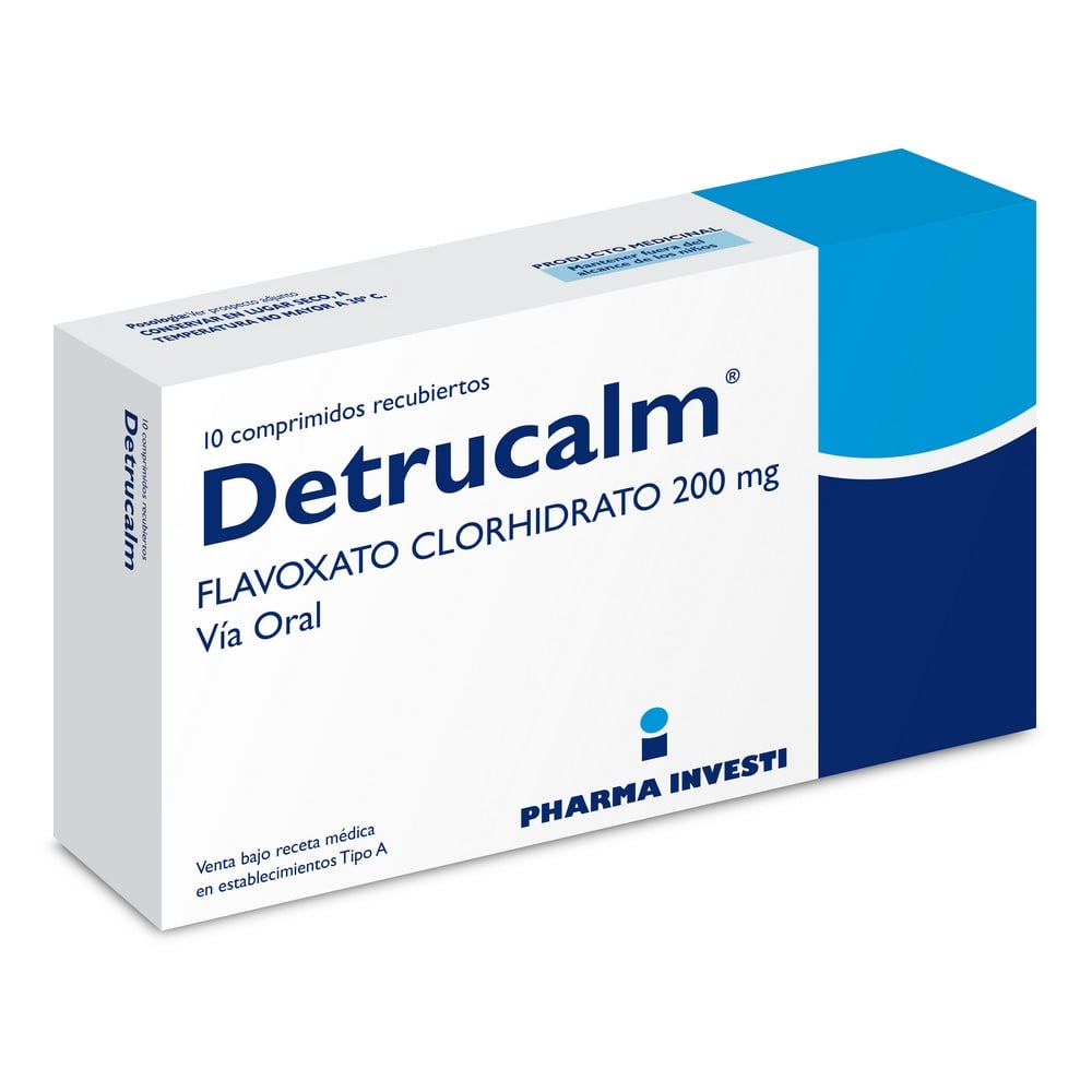 Detrucalm Flavoxato Clorhidrato 200 mg 10 Comprimidos