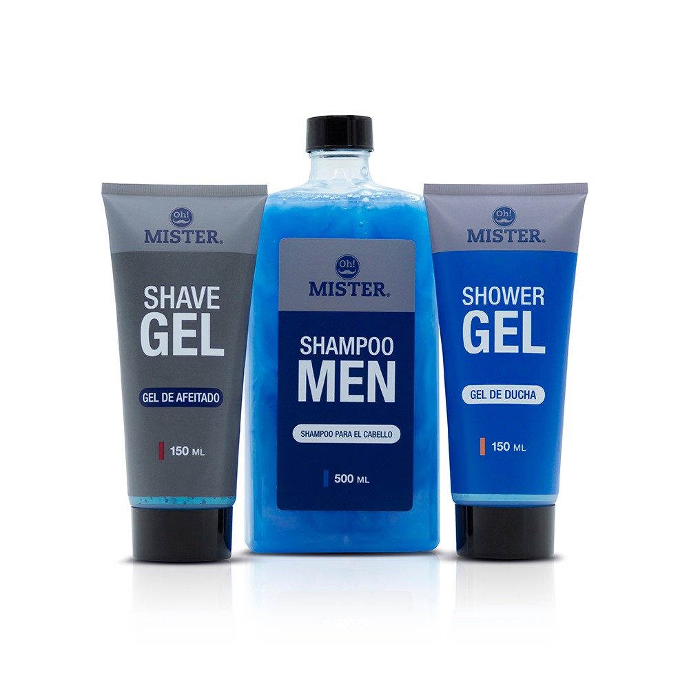 Shower Gel Blue 150 mL + Shampoo 500 mL + Shave Gel 150 mL | Cruz Verde