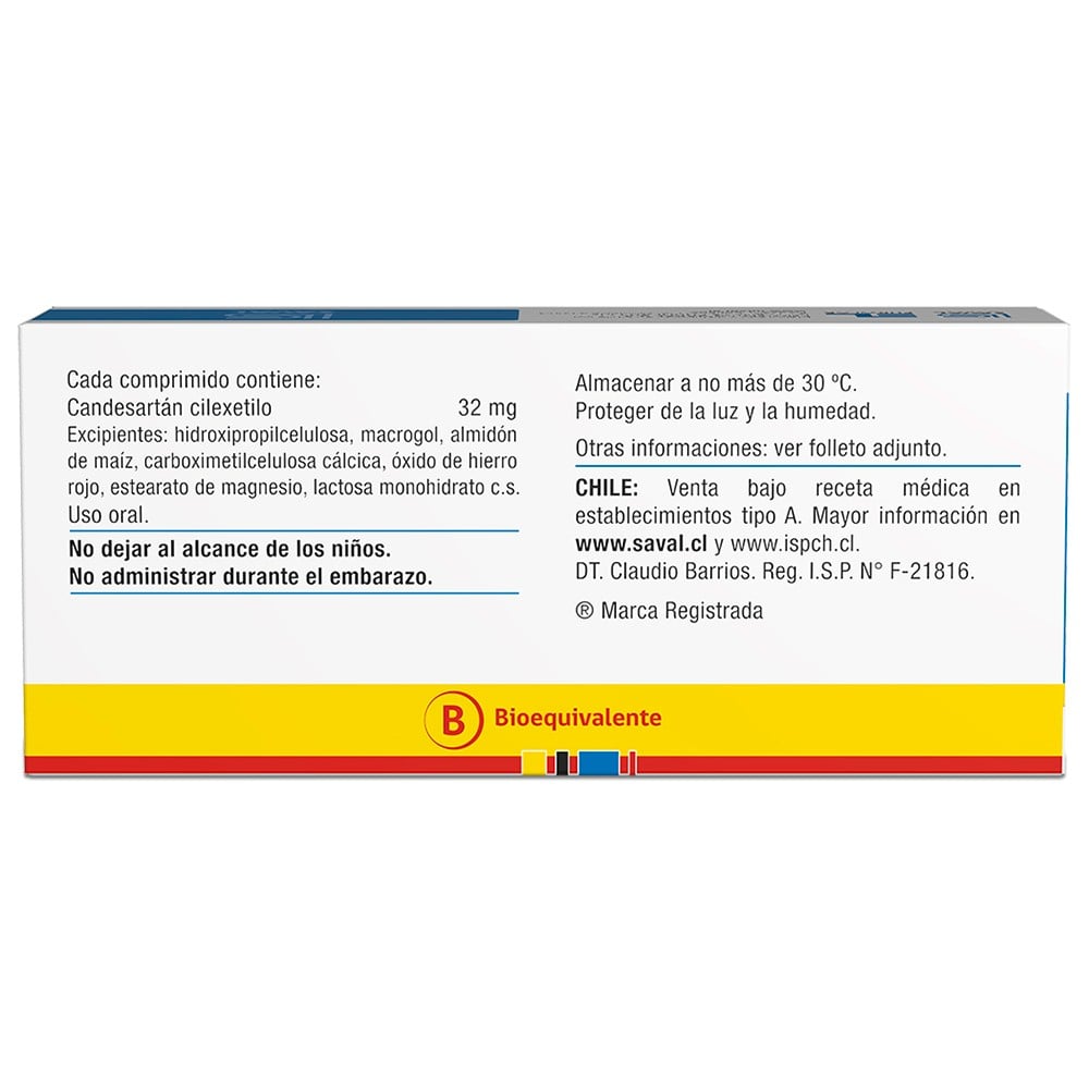Blox Candesartán cilexetilo 32 mg 30 comprimidos | Cruz Verde