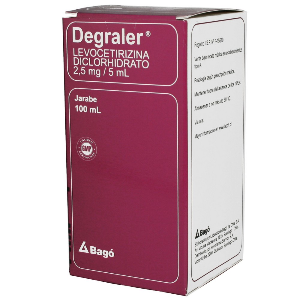 Degraler Levocetirizina 2,5 mg / 5 mL Jarabe 100 mL | Cruz Verde