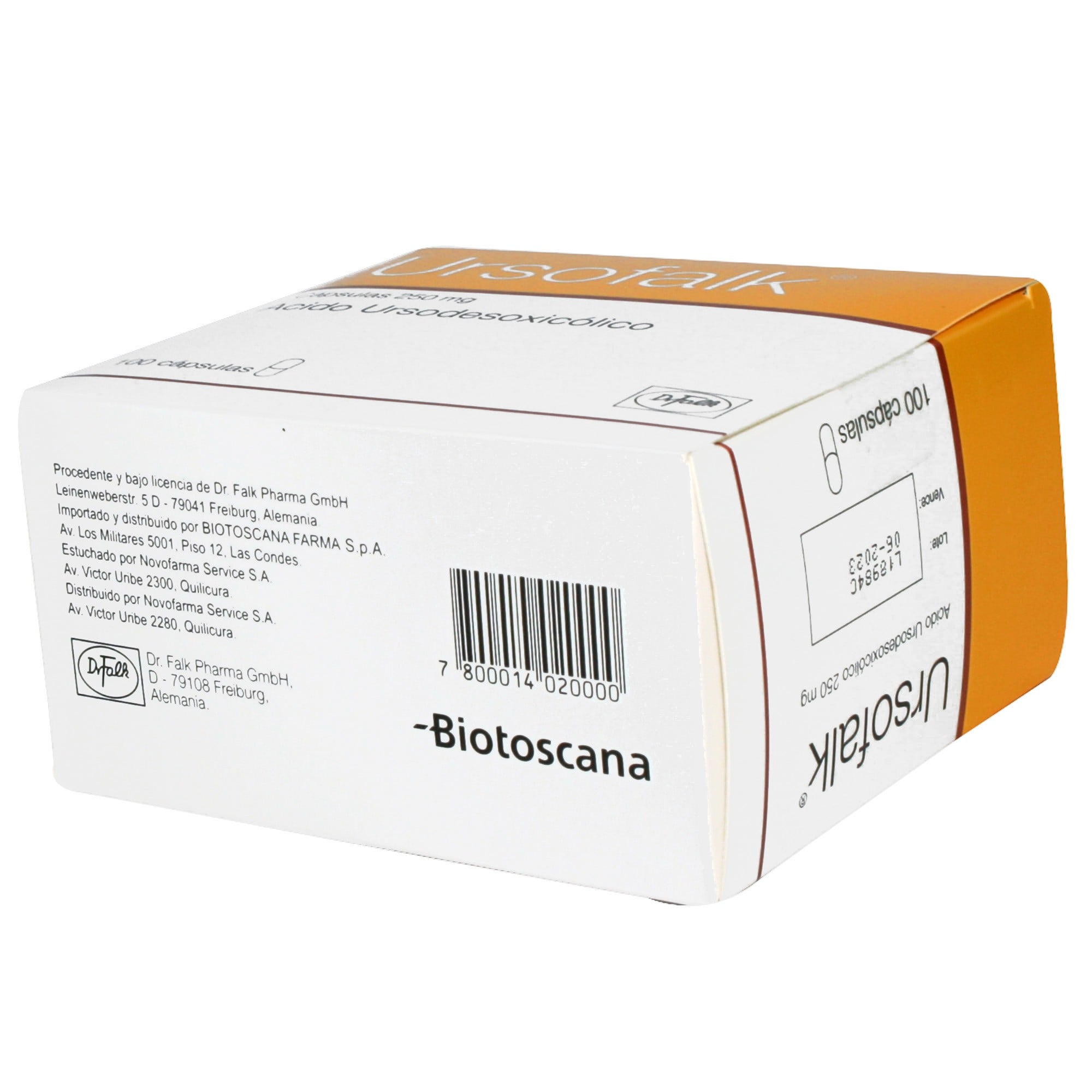 Ursofalk Acido Ursodeoxicolico 250 mg 100 Capsulas | Cruz Verde