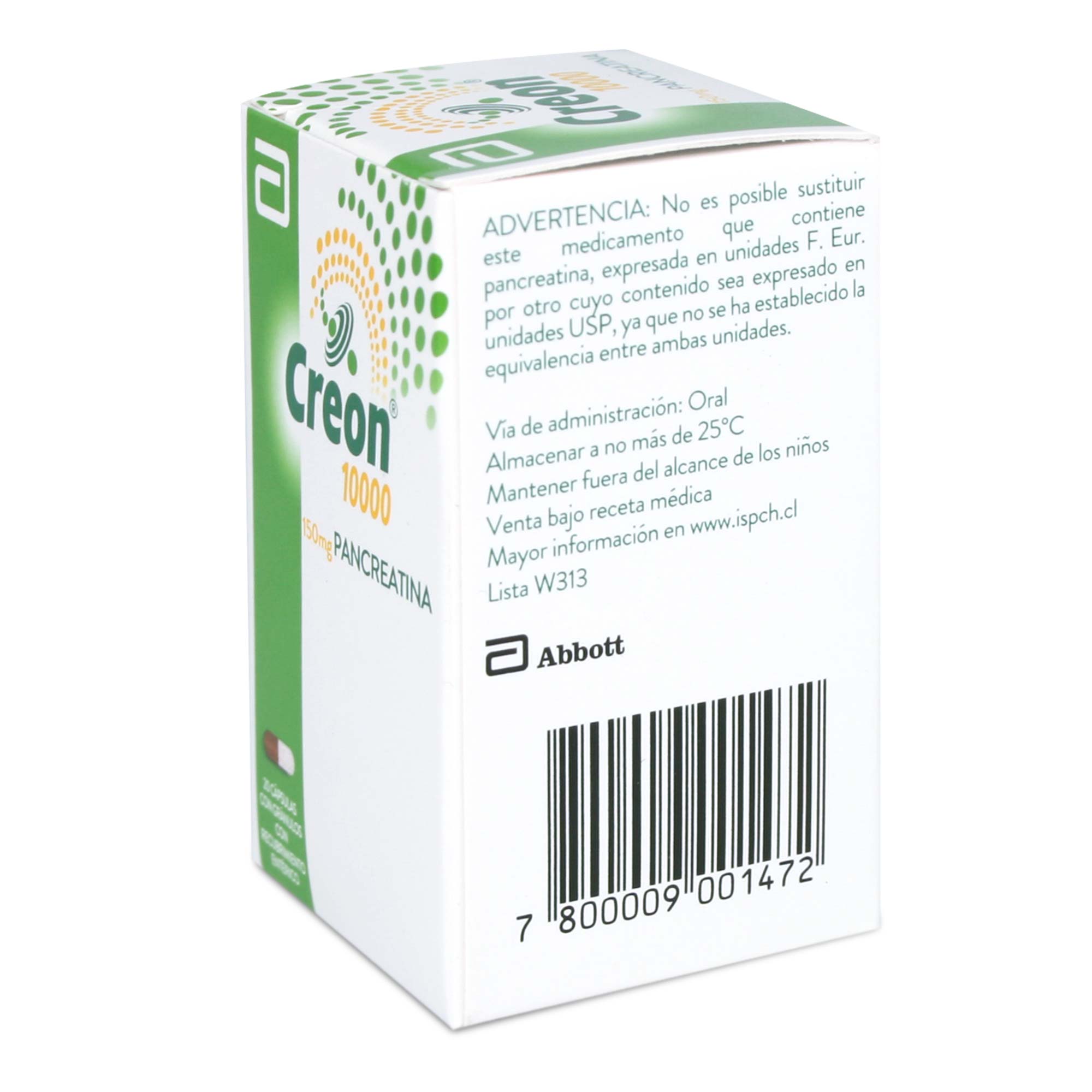 Creon 10.000 Pancreatina 150 mg 20 Cápsulas | Cruz Verde