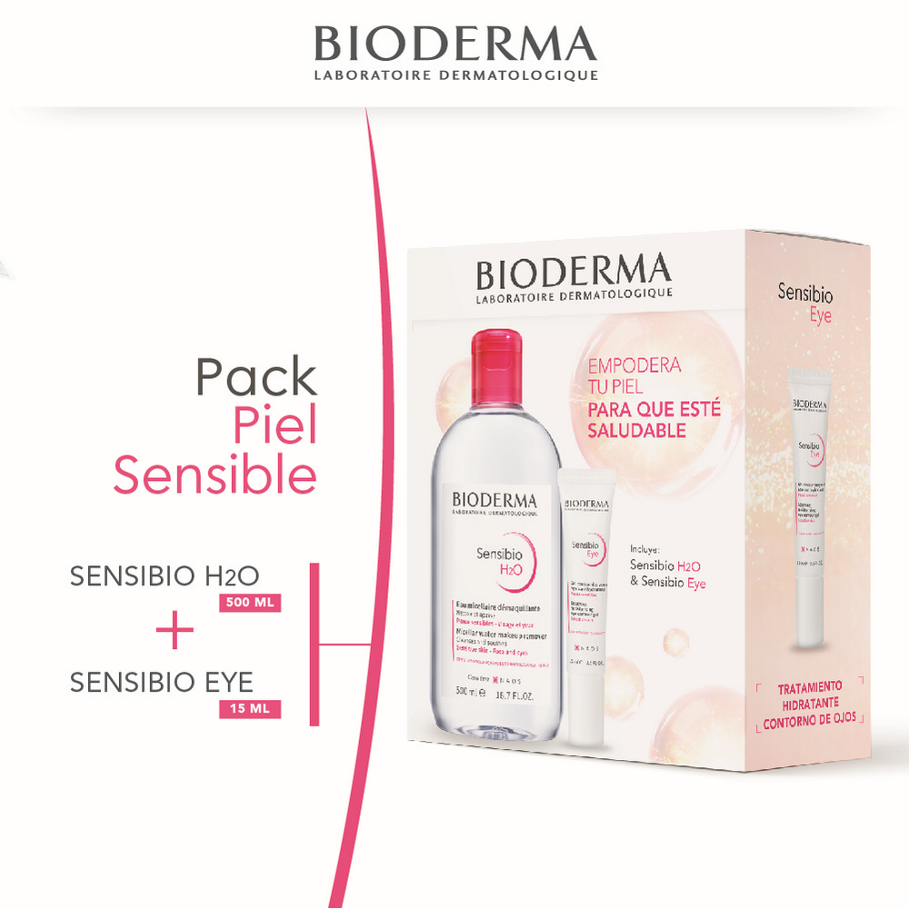 Pack Piel Sensible Uso Diario. Sensibio H2O Micela 500Ml + Sensibio Eye ...