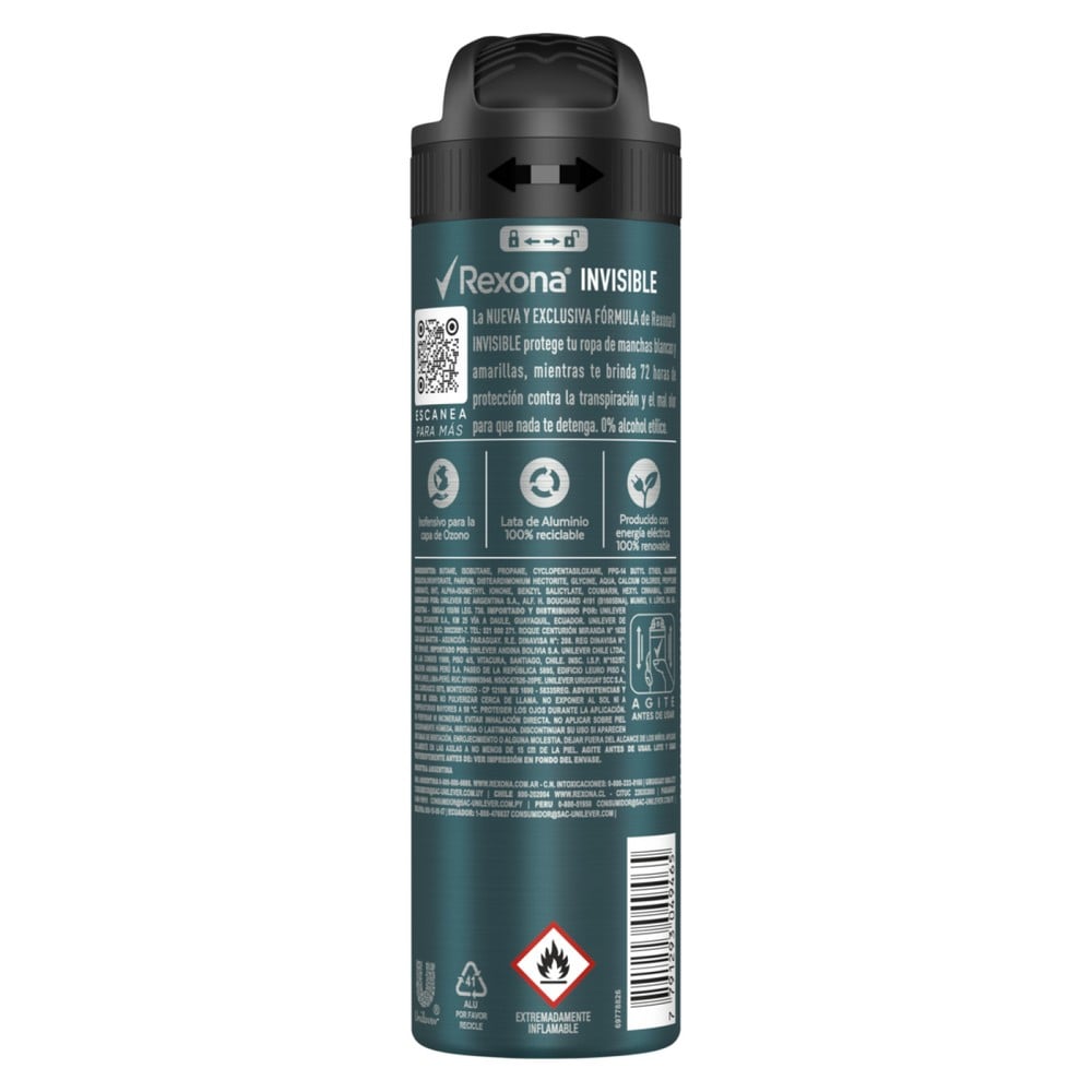 Men Invisible Antitranspirante Aerosol 150 mL | Cruz Verde