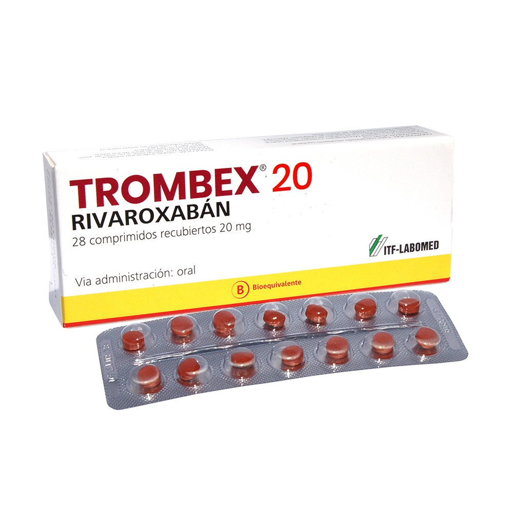 Trombex 20 Rivaroxabán 20 mg 28 Comprimidos Recubiertos | Cruz Verde