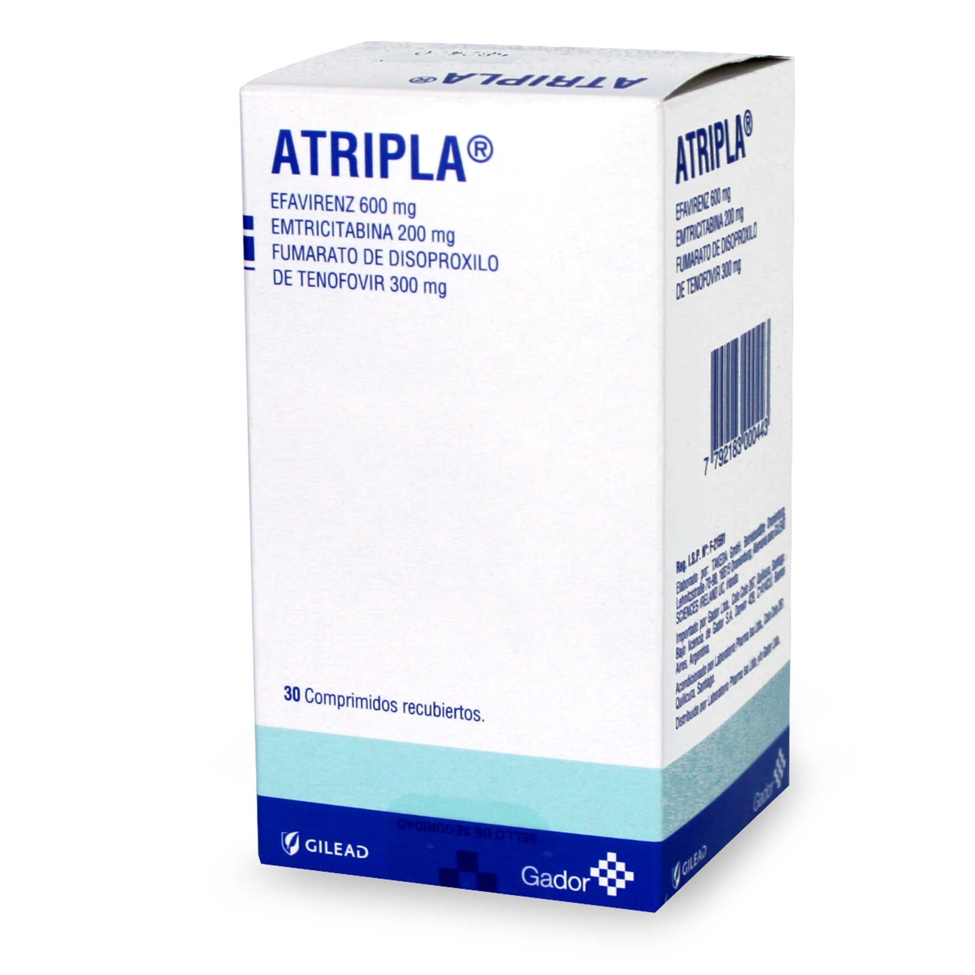 Atripla Efavirenz 600 mg 30 Comprimidos Recubierto | Cruz Verde