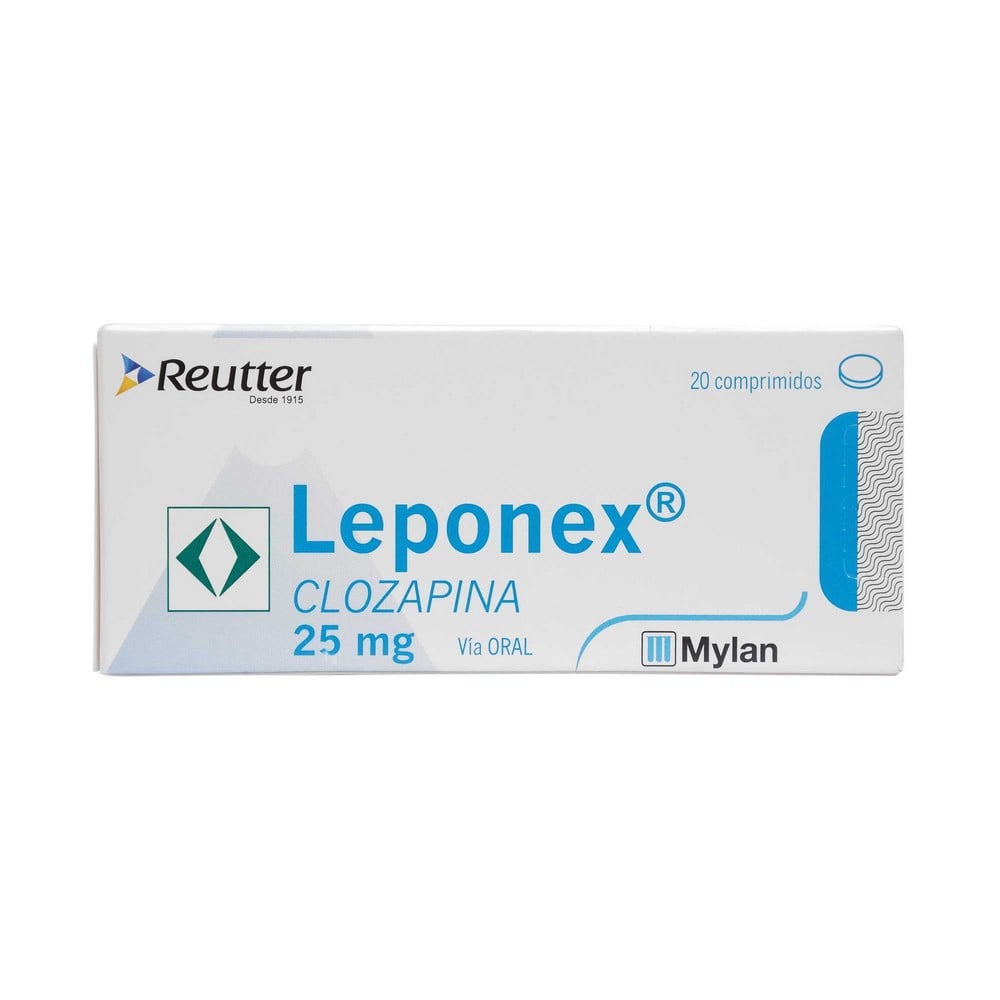 Leponex Clozapina 25 mg 20 Comprimidos | Cruz Verde