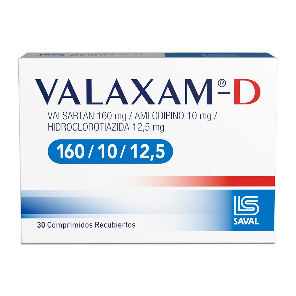 Valaxam-D 160/10/12,5 Valsartan 160 mg 30 Comprimidos Recubiertos ...