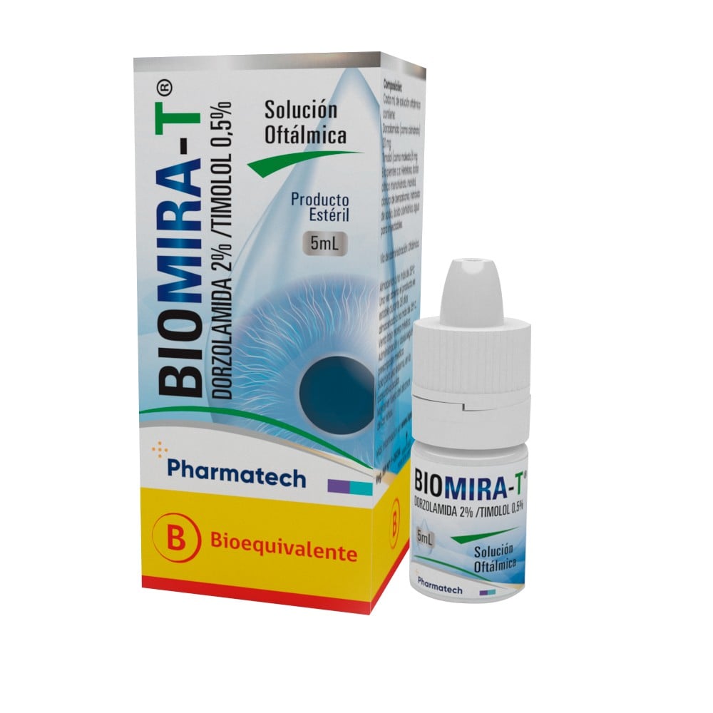 Biomira-T Dorzolamida 2% / Timolol 0,5% Solucion Oftalmica 5 ml | Cruz ...
