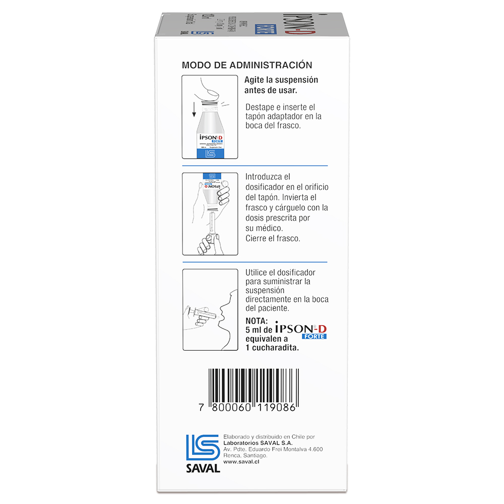 Ipson-D Forte Ibuprofeno 30 mg/5mL Suspensión 120 mL | Cruz Verde