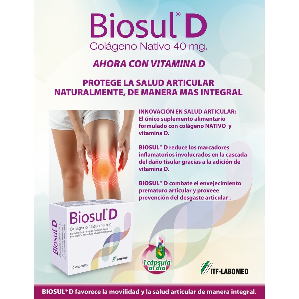 Biosul D Colágeno Nativo Vitamina D Zinc Cobre 30 Cápsulas | Cruz Verde