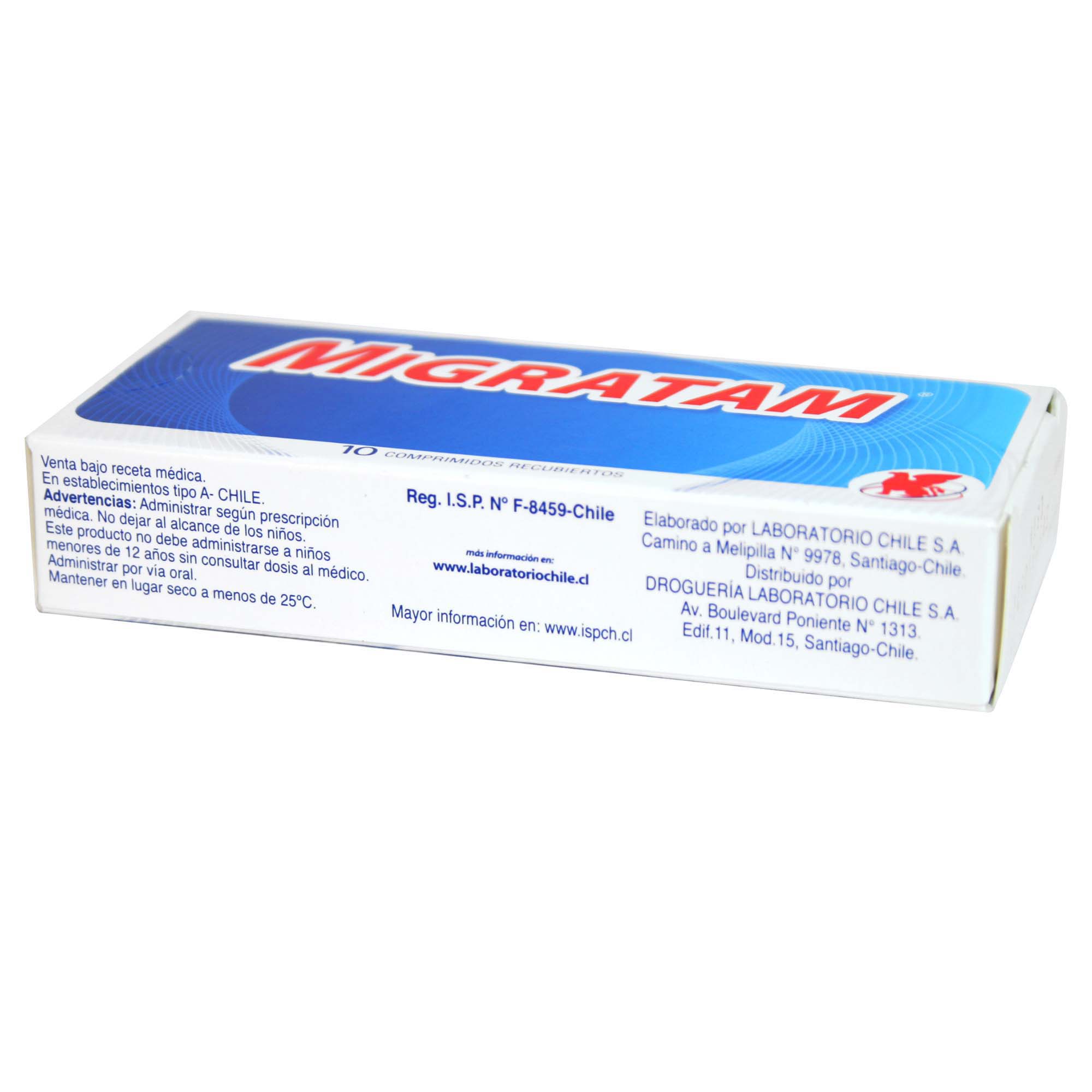 Migratam Ergotamina 300 mg 10 Comprimidos Recubierto | Cruz Verde