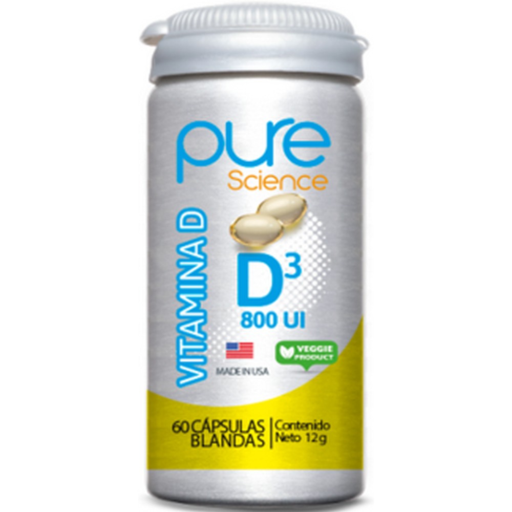 Pure Science Vitamina D3 60 Cápsulas Blandas 800Ui | Farmacias Cruz Verde