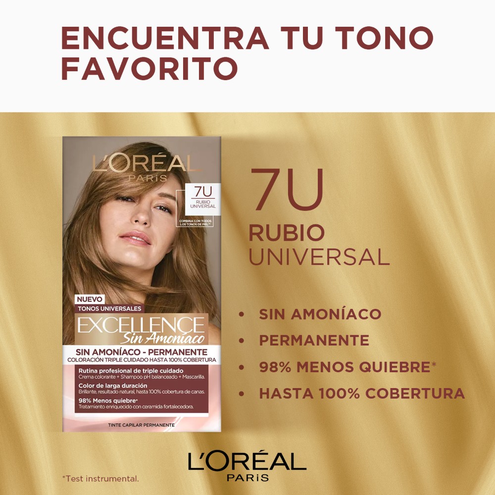 Tintura Sin Amoniaco 7U Rubio Universal | Cruz Verde