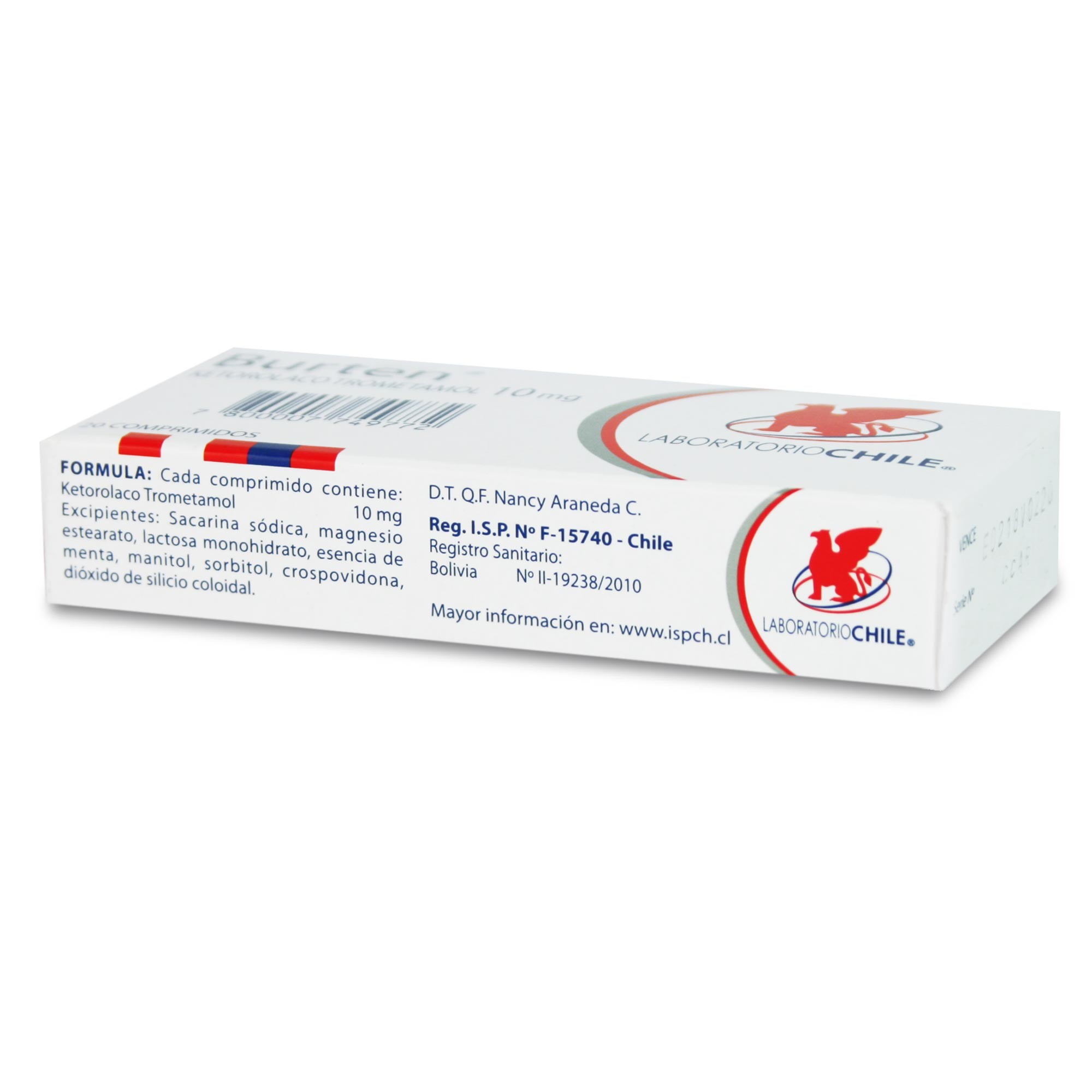 Burten Ketorolaco 10 mg 20 Comprimidos | Cruz Verde