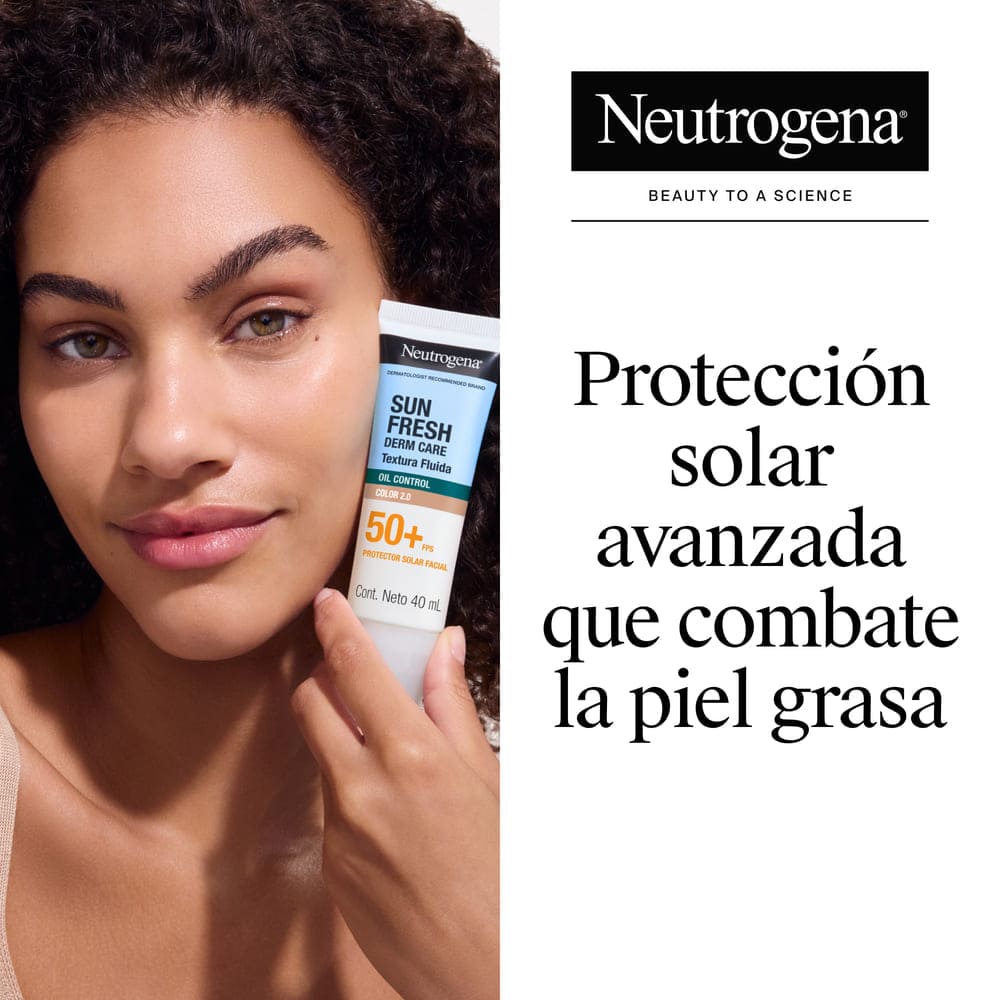 Protector Solar Facial Neutrogena Sun Fresh Oil Control Fluido Color 2. ...
