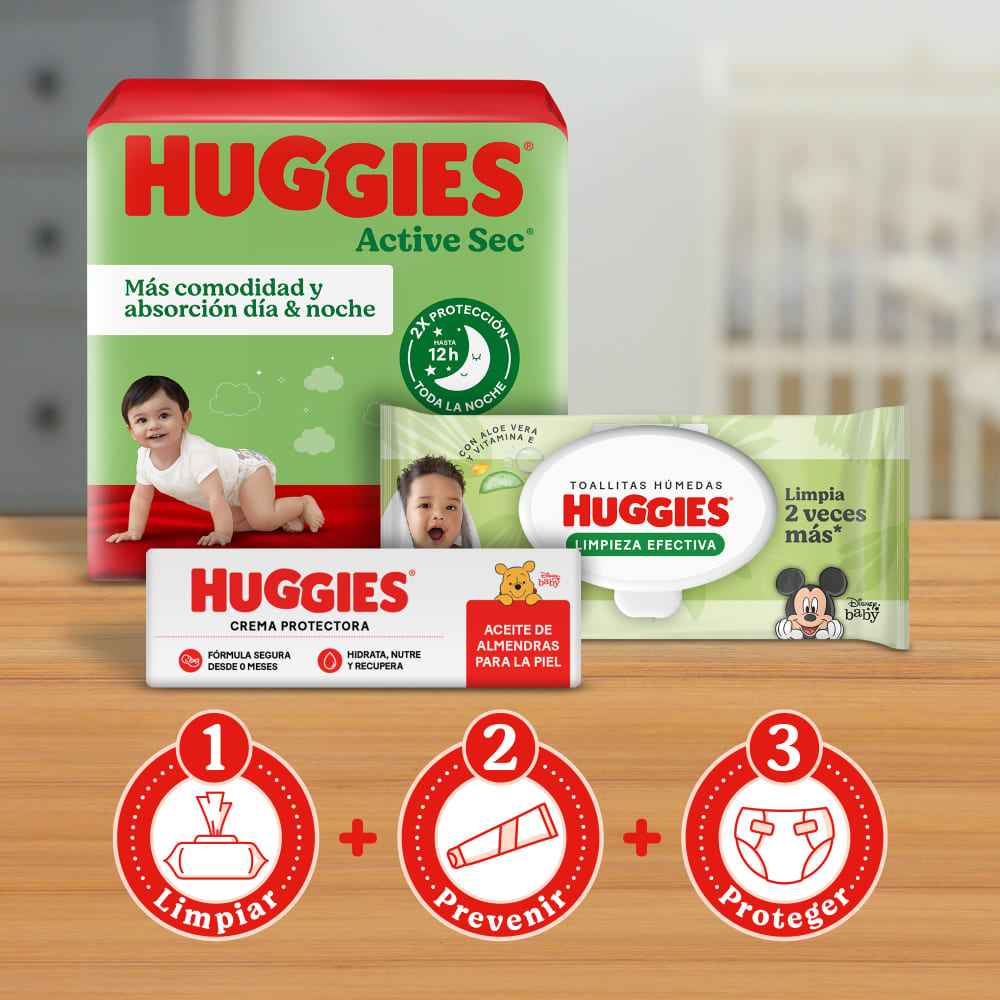 Pañales Huggies Active Sec XXG 52 Un | Cruz Verde