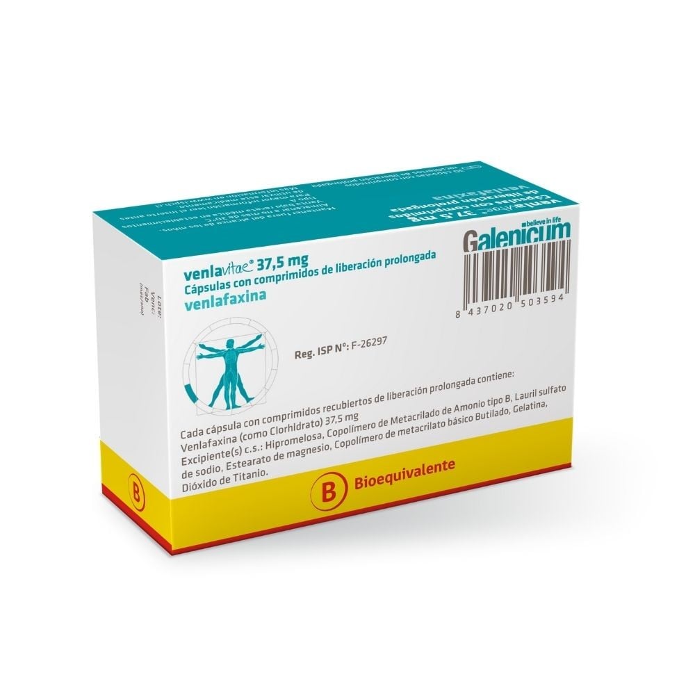 Venlavitae Venlafaxina 37.5 mg 30 ca?psulas | Cruz Verde
