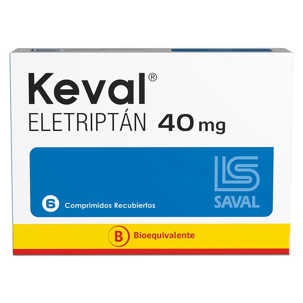 Keval Eletriptan 40 mg 6 Comprimidos Recubiertos - FarmaCompara