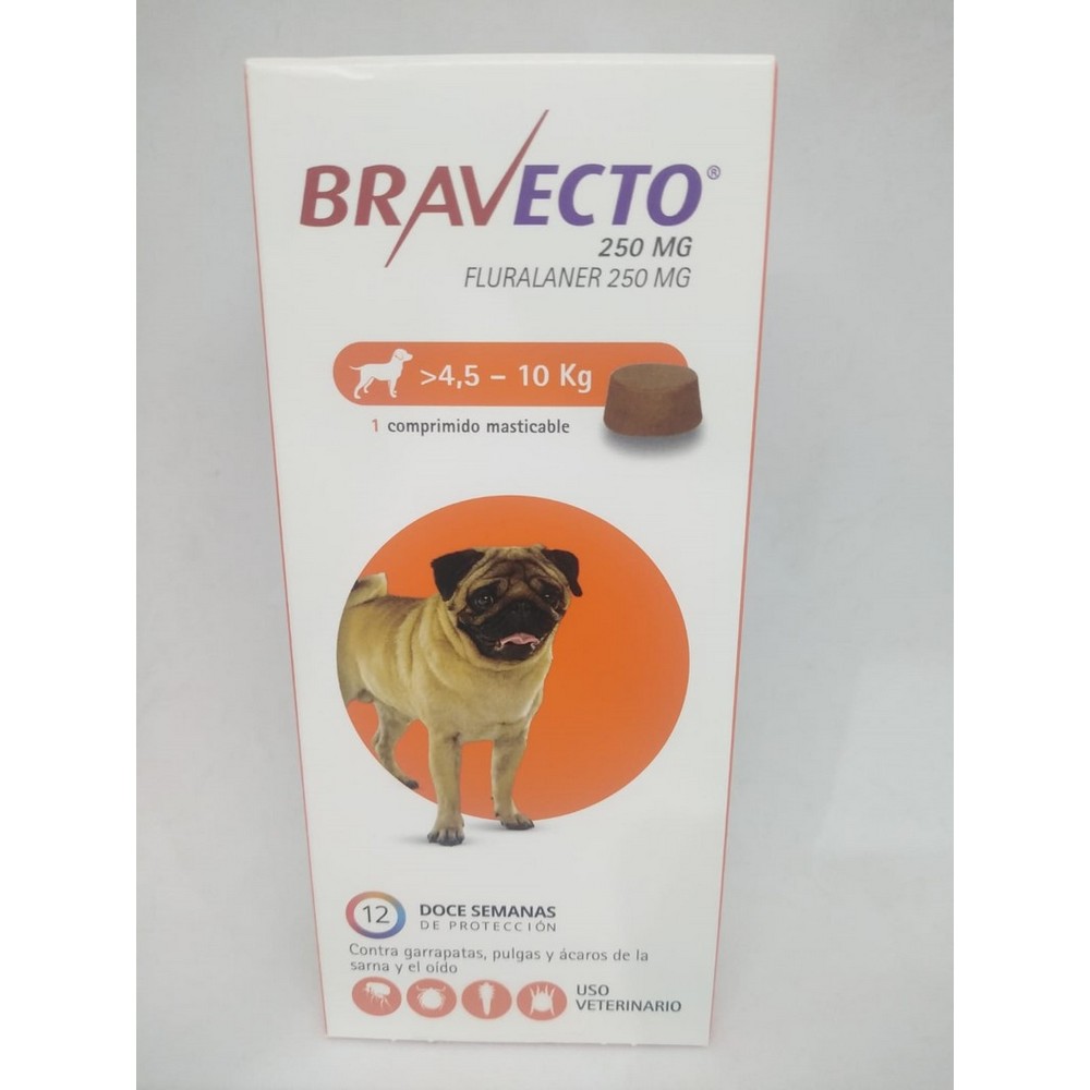 Bravecto Fluralaner 250 mg 1 Comprimido Masticable Para Perros ...