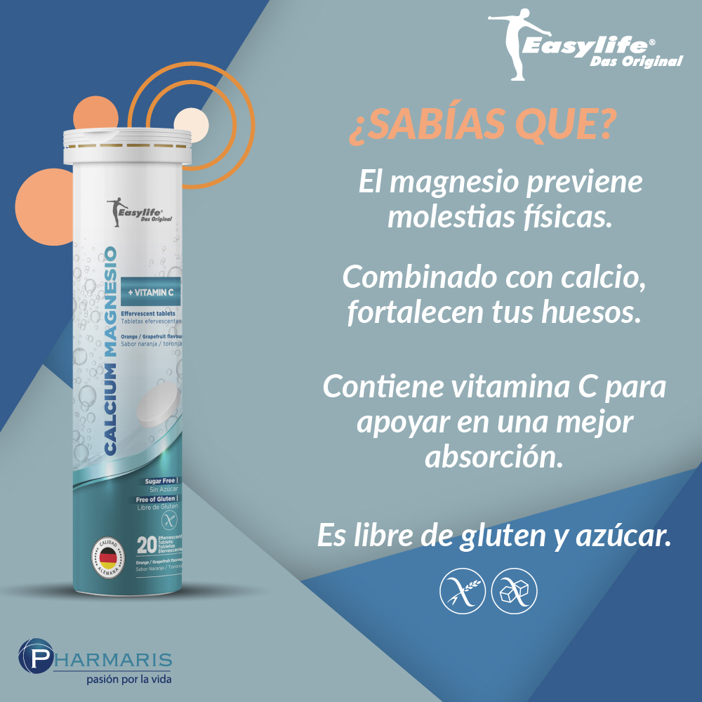 Calcium Magnesio+Vitamin C 20 Tabletas Efervescentes | Cruz Verde