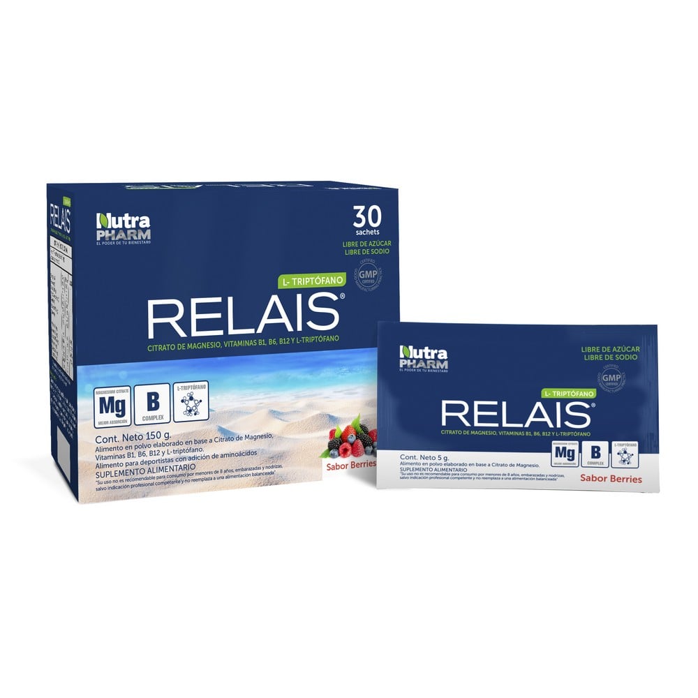 Relais L- Triptofano En Polvo Sabor Berries 5 g 30 Sachets | Cruz Verde