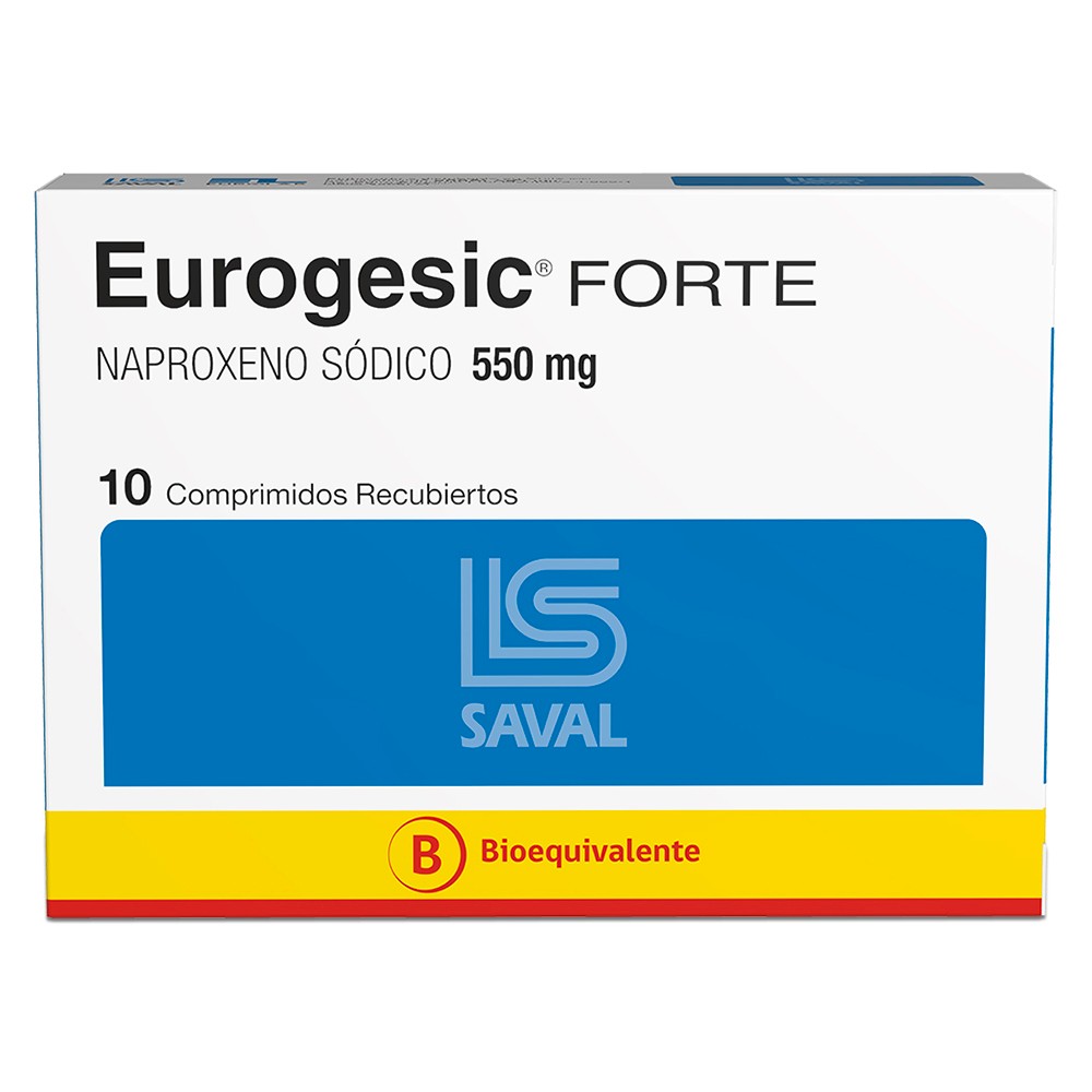Eurogesic FORTE Naproxeno 550 mg 10 Comprimidos Recubiertos | Cruz Verde