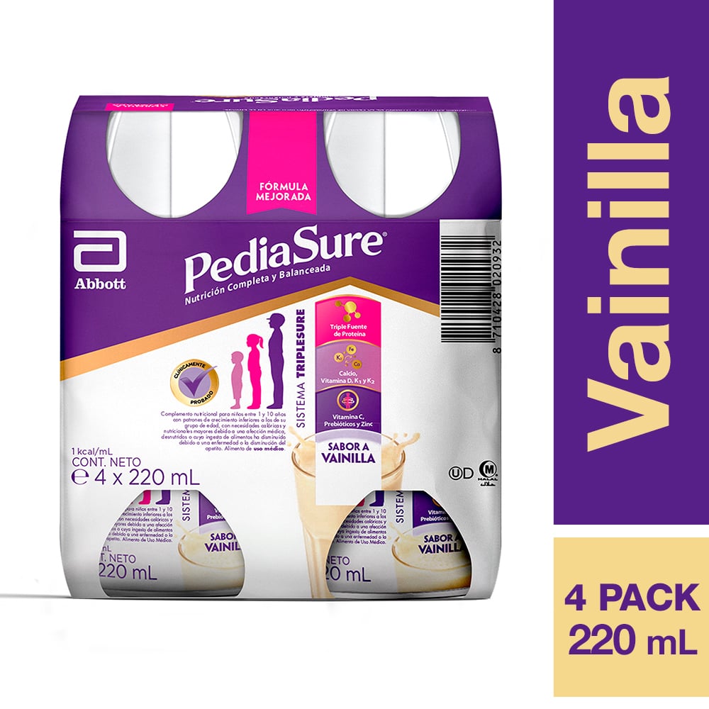 Alimento Líquido Sabor Vainilla 220 mL Pack x 4 - FarmaCompara