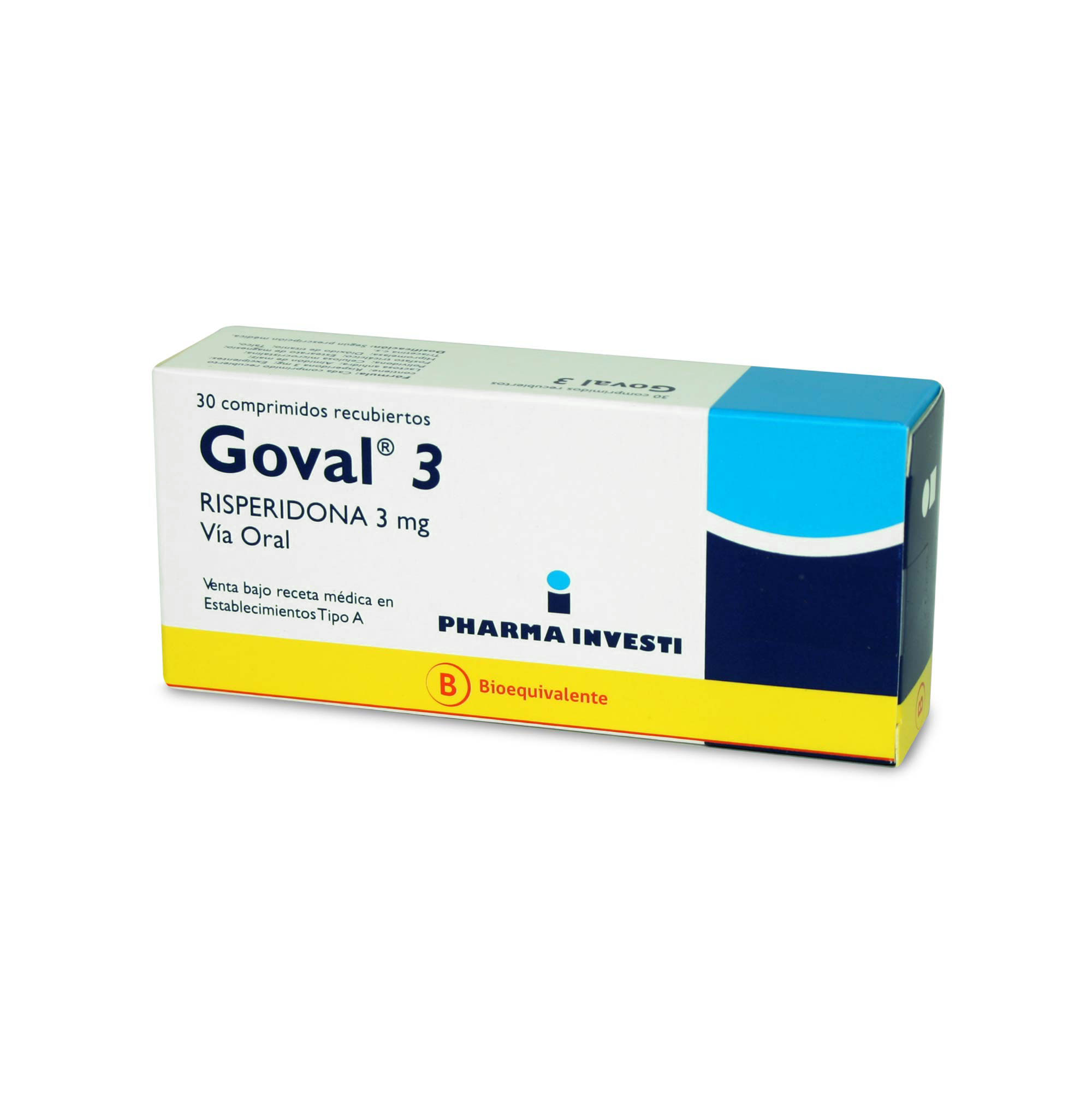 Goval Risperidona 3 mg 30 Comprimidos - FarmaCompara