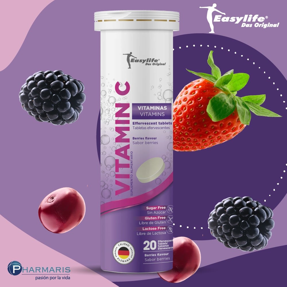 Vitamin C Berries 1000 mg 20 Tabletas Efervescentes | Cruz Verde