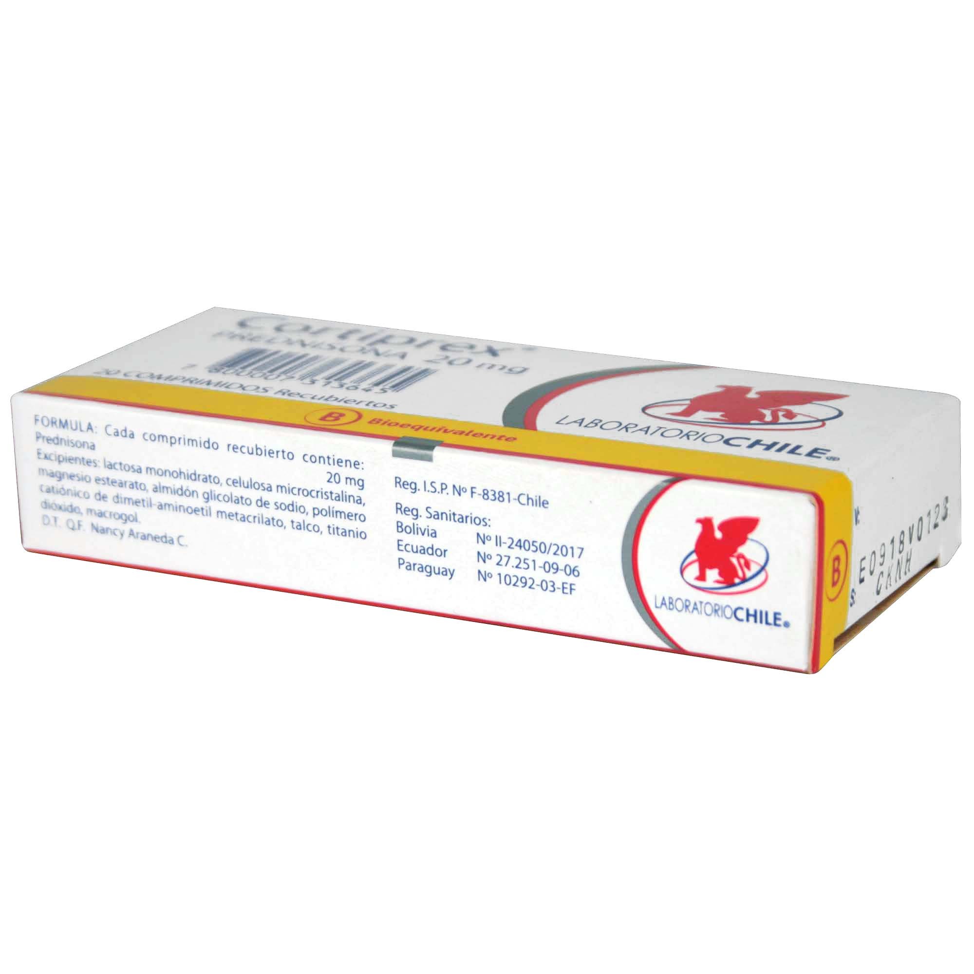 Cortiprex Prednisona 20 mg 20 Comprimidos Recubierto | Cruz Verde