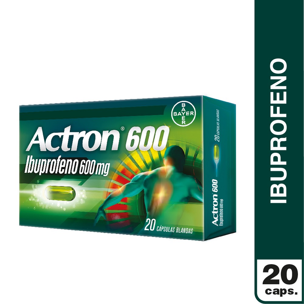 Actron 600 Ibuprofeno 600 mg 20 Cápsulas Blandas | Cruz Verde