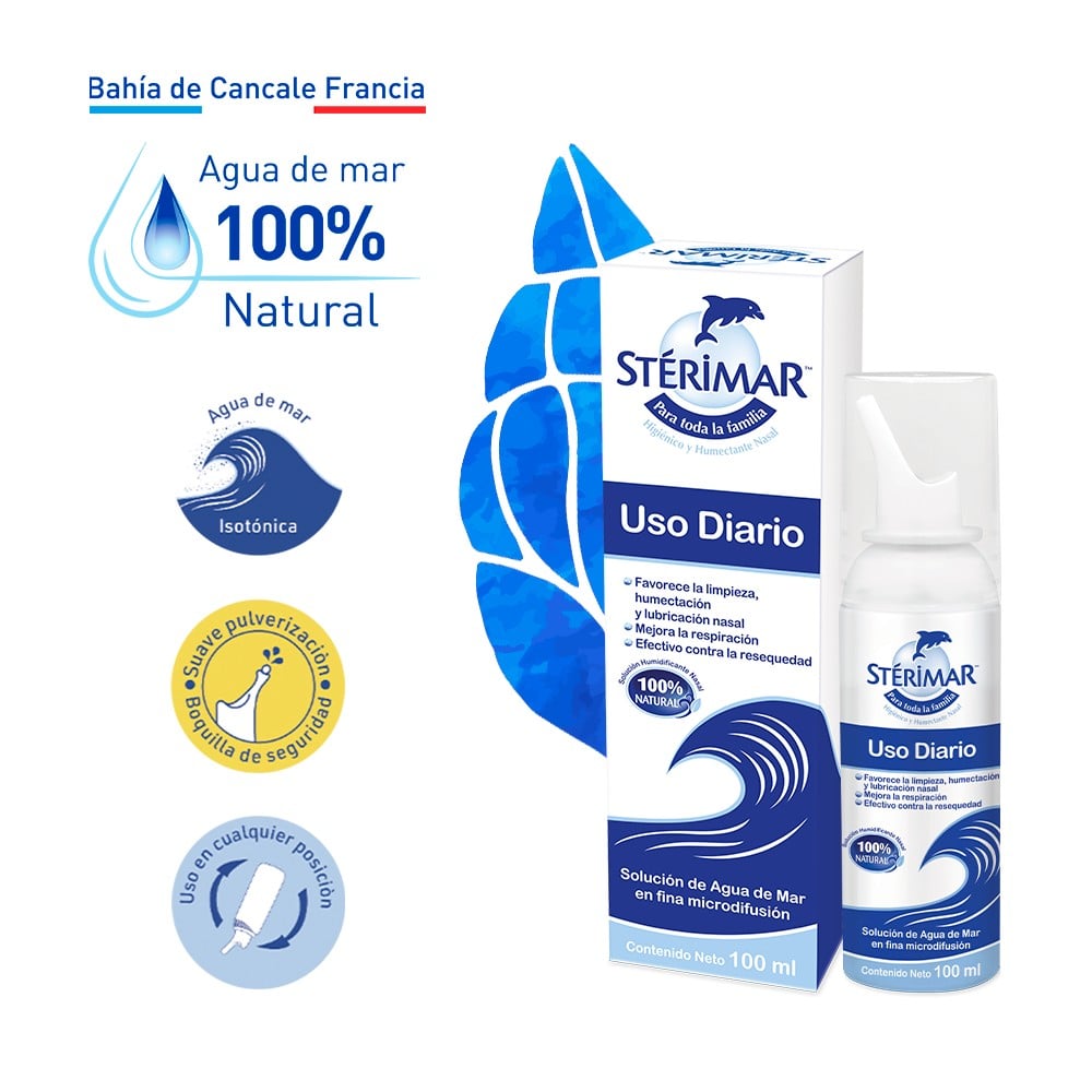 Sterimar Agua De Mar 0,9% Spray Nasal 100 mL | Cruz Verde